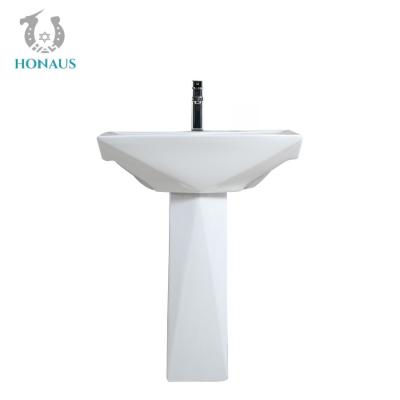 China Bathroom Full Pedestal Wash Basin Free Standing Single Hole Multiple Size for sale