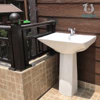 China Bathroom Full Pedestal Wash Basin Free Standing Single Hole Multiple Size for sale