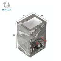 China Customized Sintered Stone Full Pedestal Wash Basin Rectangular For Cloakroom for sale