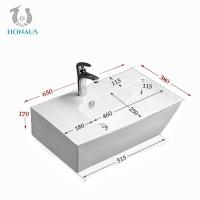 China OEM ODM Ceramic Square Wall Hung Basin Porcelain Wall Mount Sink for sale