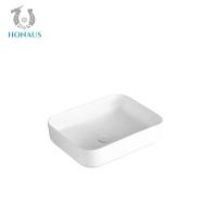 China Ceramic Countertop Wash Basin 505x385mm Handmade Vessel Bowl for Hotel Apartment for sale