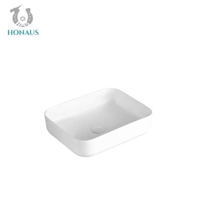 China Ceramic Countertop Wash Basin 505x385mm Handmade Vessel Bowl for Hotel Apartment for sale