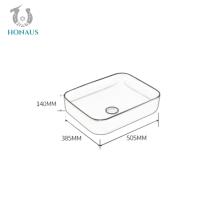 China Ceramic Countertop Wash Basin 505x385mm Handmade Vessel Bowl for Hotel Apartment for sale