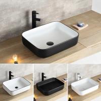 China Ceramic Countertop Wash Basin 505x385mm Handmade Vessel Bowl for Hotel Apartment for sale