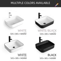 China Ceramic Countertop Wash Basin 505x385mm Handmade Vessel Bowl for Hotel Apartment for sale