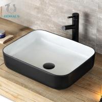 China Ceramic Countertop Wash Basin 505x385mm Handmade Vessel Bowl for Hotel Apartment for sale