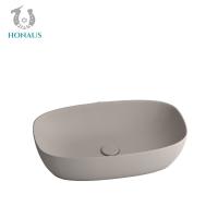 China Modern Matte Ceramic Above Counter Basin 500x400mm Hand Wash Sink for Hotel Apartment for sale