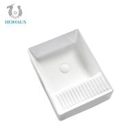 China Ceramic Countertop Basin Washboard Laundry Sink 500x375x140mm Hand Cloth Wash Basin for sale