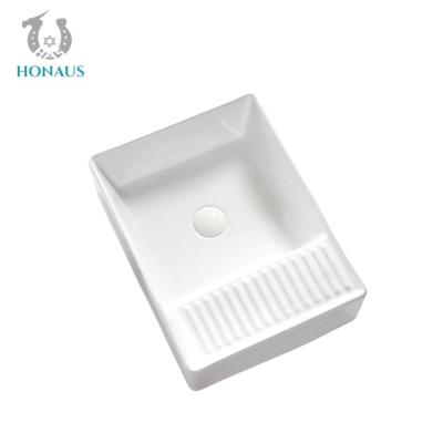 China Ceramic Countertop Basin Washboard Laundry Sink 500x375x140mm Hand Cloth Wash Basin for sale