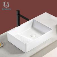 China Ceramic Countertop Basin Washboard Laundry Sink 500x375x140mm Hand Cloth Wash Basin for sale
