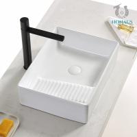 China Ceramic Countertop Basin Washboard Laundry Sink 500x375x140mm Hand Cloth Wash Basin for sale