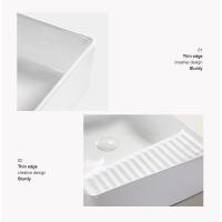 China Ceramic Countertop Basin Washboard Laundry Sink 500x375x140mm Hand Cloth Wash Basin for sale