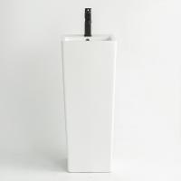 China Luxury Modern Full Pedestal Hand Wash Basin Self Cleaning Square Type for sale