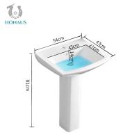 China Creamic Full Pedestal wash Basin Floor Mounted Bathroom Sanitary Ware for sale