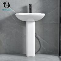 China Creamic Full Pedestal wash Basin Floor Mounted Bathroom Sanitary Ware for sale