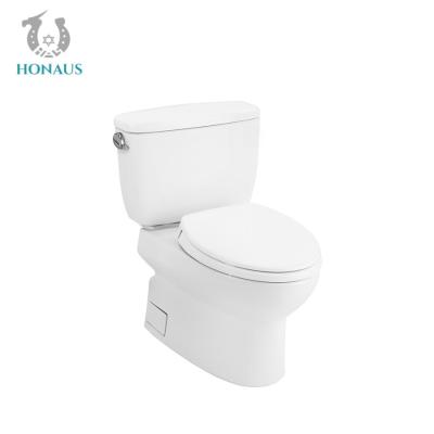China Certified Ceramic Two Piece Toilet Bowl Floor Mounted S P Trap 717x480x734mm for sale