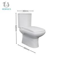 China Ceramic Two Piece Toilet Bowl 685x380x820mm Anti Bacteria Floor Mounted for sale