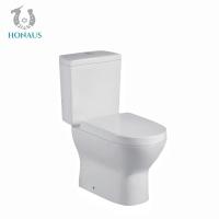 China Two Piece S Trap Dual Flush Toilet Bowl 700x380mm Ceramic Floor Mounted Eco Green for sale