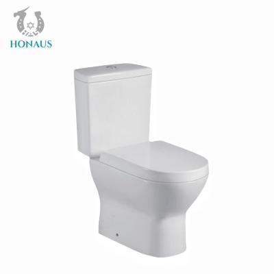 China Two Piece S Trap Dual Flush Toilet Bowl 700x380mm Ceramic Floor Mounted Eco Green for sale