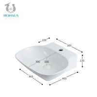 China Modern Streamlined Surfaces Bathroom Wall Hung Bain Sink Hand Wash Wall Mounted for sale