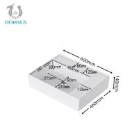 China Small Ceramic Wall Hung Basin 460x600mm Modern Bathroom Sink with Overflow for Hotel Apartment for sale