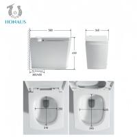 China European Style Mini One Piece Toilet 580x360x450mm Vortex Flushing Ceramic Battery Powered for sale