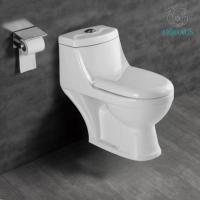 China Ceramic One Piece Toilet Bowl 250mm S-Trap Floor Mounted Dual Flush Sanitary Ware for sale