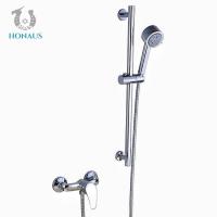 China All Copper Exposed Shower Set with Ceramic Disc Valve Hot Cold Mixer 1.5m Hose for sale