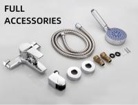 China Copper Mixing Valve Shower Set Bathtub Mixer Triple Hot Cold Water Faucet Wall Mounted 110x235x75mm for sale