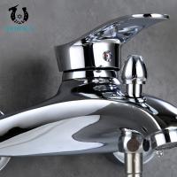 China Triple Handle Mixing Bathtub Faucet Durable Ceramic Valve for sale