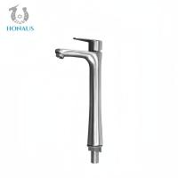 China Stainless Steel Basin Faucet 20x15x30cm Electroplating Dual Handle Mixer Tap for Hotel Bathroom for sale
