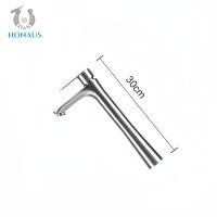 China Stainless Steel Basin Faucet 20x15x30cm Electroplating Dual Handle Mixer Tap for Hotel Bathroom for sale