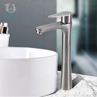China Stainless Steel Basin Faucet 20x15x30cm Electroplating Dual Handle Mixer Tap for Hotel Bathroom for sale