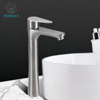 China Stainless Steel Basin Faucet 20x15x30cm Electroplating Dual Handle Mixer Tap for Hotel Bathroom for sale