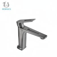 China HAS635LT Copper Basin Faucet Dual Handle Hot Cold Mixer Tap 192mm Deck Mounted for sale