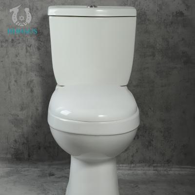China Two Piece Floor Mounted Toilet Bowl S P Trap 660x360x720mm Water Saving Ceramic for sale