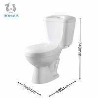 China Elongated Ceramic Two Piece Toilet Bowl Floor Mounted S P Trap 300mm for sale