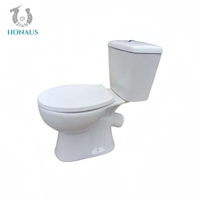 China Ceramic Two Piece Toilet Bowl European Style Wash Down 140mm P Trap 660x360x720mm for sale