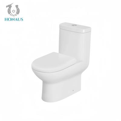 China Nano Glaze Ceramic One Piece Toilet Bowl S Trap Siphonic Jet 715x355x640mm Dual Flush for sale