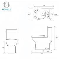 China Nano Glaze Ceramic One Piece Toilet Bowl S Trap Siphonic Jet 715x355x640mm Dual Flush for sale