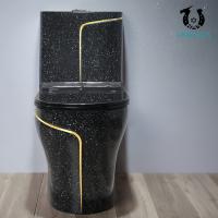 China Vortex Flushing Square One Piece Toilet Bowl Dual Flush S Trap Colored Ceramic for sale
