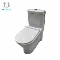 China Ceramic One Piece Toilet Bowl 390x390x450mm 250mm Floor Mounted Dual Flush for sale