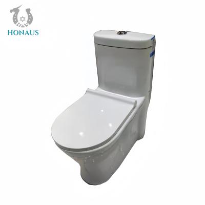China Ceramic One Piece Toilet Bowl 390x390x450mm 250mm Floor Mounted Dual Flush for sale
