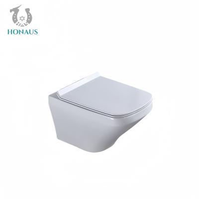 China Dual Flush Wall Hung Toilet Bowl Concealed Cistern P Trap 180mm 540x330x340mm for sale