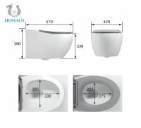 China Egg Shape Wall Hung Toilet Bowl Dual Flush 3/6L 200KGS Load Capacity Modern Apartment for sale