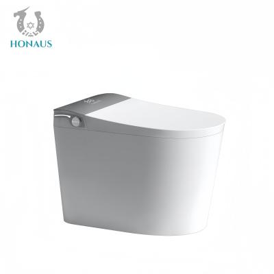 China Smart Intelligent Toilet Seat Warmer with Auto Flush S Trap 200mm Premium Ceramic White Grey for sale
