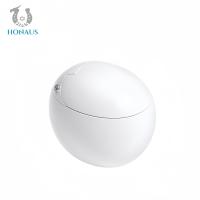 China Egg Shape Smart Intelligent Toilet Digital Display Ceramic 550x500x600mm S-Trap Siphonic Jet Flushing for sale