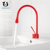 China Gravity Die Casting Brass Wash Basin Faucet European Style Deck Mounted Hot Cold Water for sale
