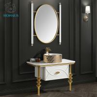 China Golden Bathroom Countertop Basin Electroplating Surface Middle East Luxury for sale