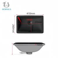 China Rectangular Undermount Bathroom Basin Matt Black Ceramic 410x260mm CE CUPC for sale